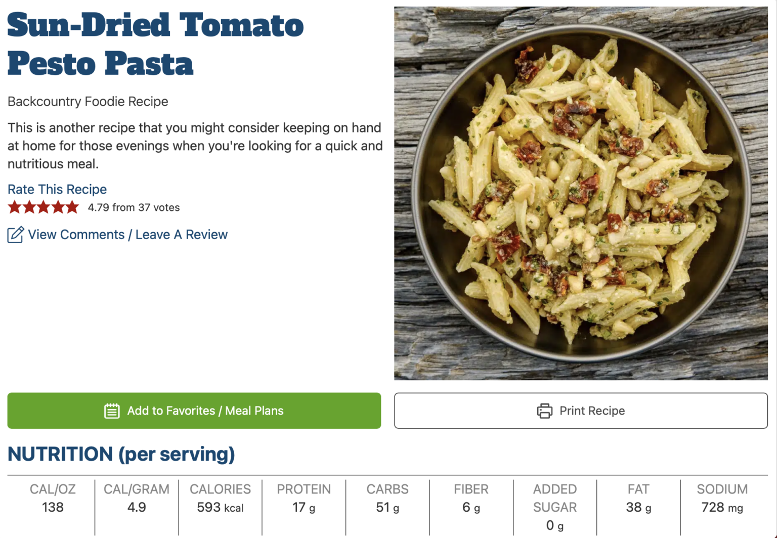 Putting Together a Backpacking Meal Plan Using Backcountry Foodie - The ...